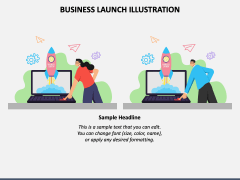 Business Launch Illustration for PowerPoint and Google Slides - PPT Slides