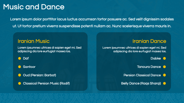 Free - Culture of Iran PowerPoint and Google Slides Template - PPT Slides