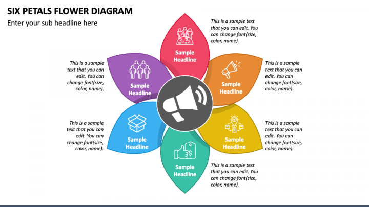 Free - Six Petals Flower Diagram for PowerPoint and Google Slides