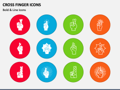 Cross Finger Icons for PowerPoint and Google Slides - PPT Slides