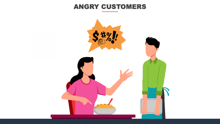 Angry Customers Illustration for PowerPoint and Google Slides - PPT Slides