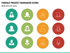 Female Project Manager Icons for PowerPoint and Google Slides - PPT Slides
