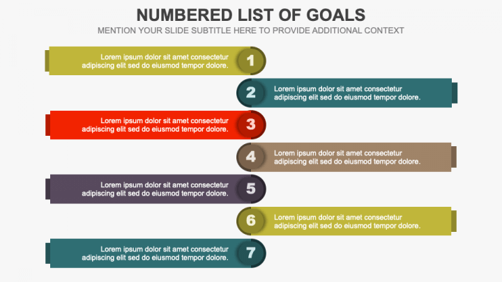 Numbered List of Goals PowerPoint and Google Slides Template - PPT Slides