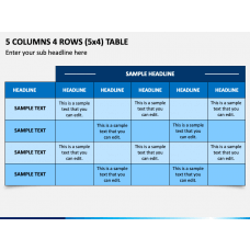 5 Column 5 Row Table PowerPoint Template and Google Slides Theme