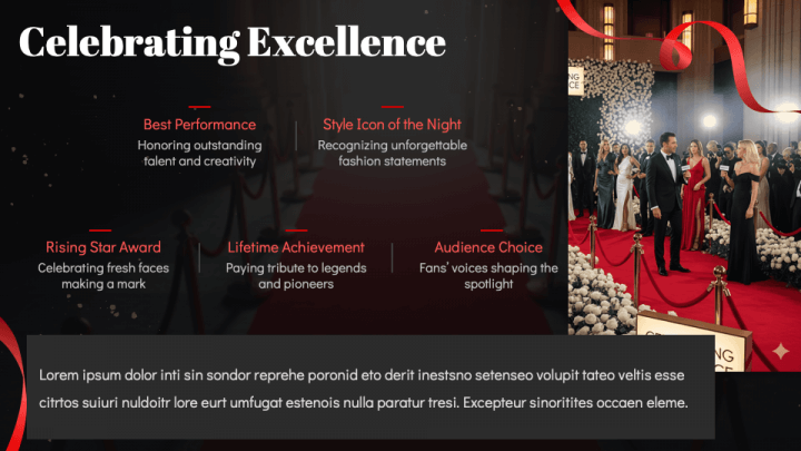Free - Red Carpet Theme for PowerPoint and Google Slides - PPT Slides