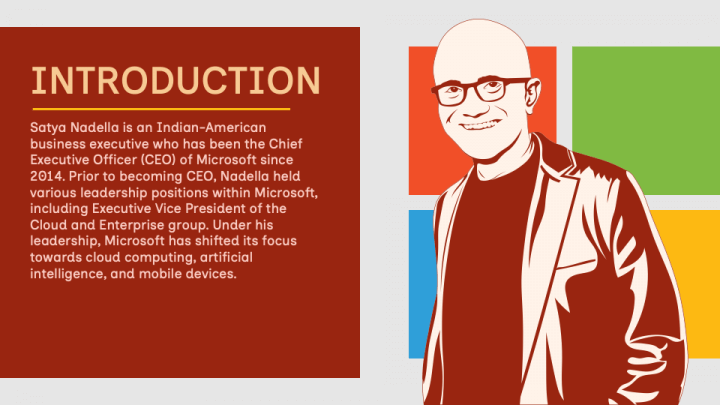 Free - Satya Nadella PowerPoint and Google Slides Template - PPT Slides