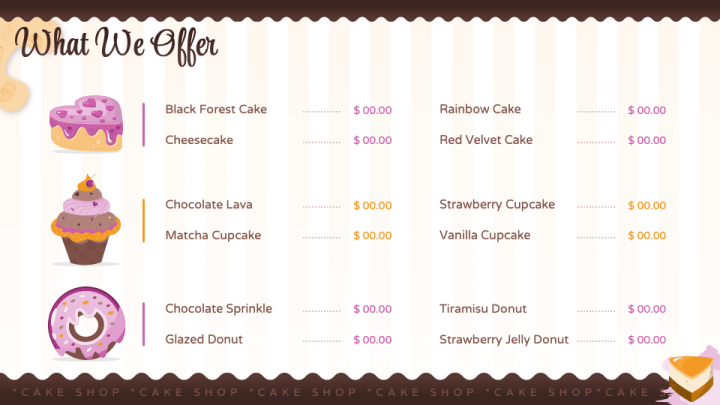 Free - Cake Shop Theme for PowerPoint and Google Slides - PPT Slides
