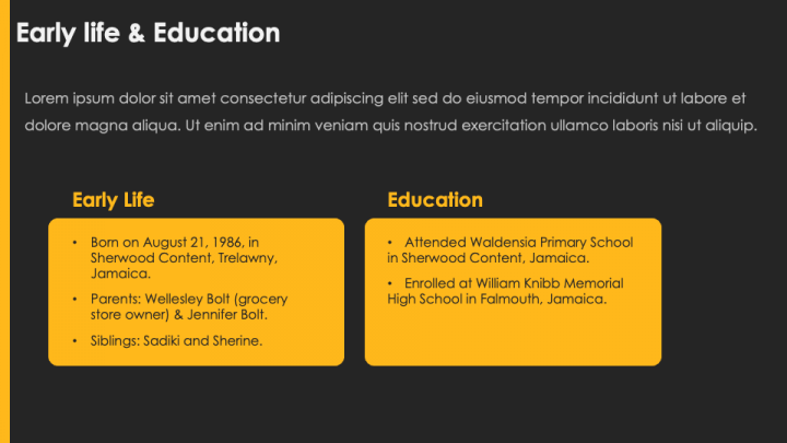 Free - Presentation on Usain Bolt for PowerPoint and Google Slides ...