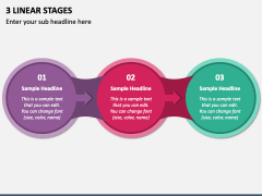 3 Linear Stages PowerPoint Presentation Slides - PPT Template