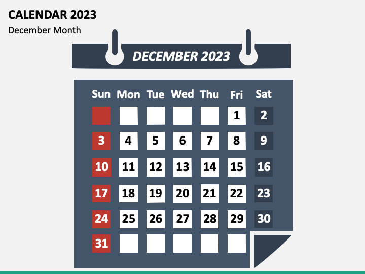 Calendar 2023 Type 2 for PowerPoint and Google Slides - PPT Slides