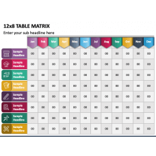 8x4 Table Matrix PowerPoint Template and Google Slides Theme