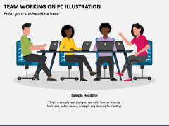 Team Working on PC Illustration for PowerPoint and Google Slides - PPT ...