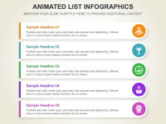 Animated List PowerPoint Template and Google Slides Theme