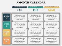 3 Month Calendar for PowerPoint and Google Slides - PPT Slides