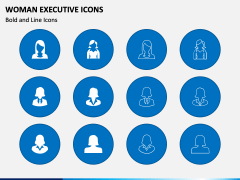 Woman Executive Icons for PowerPoint and Google Slides - PPT Slides