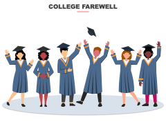 College Farewell Illustration for PowerPoint and Google Slides - PPT Slides