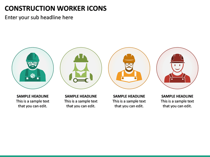Construction Worker Icons PowerPoint Template | SketchBubble