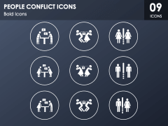 People Conflict Icons for PowerPoint and Google Slides - PPT Slides
