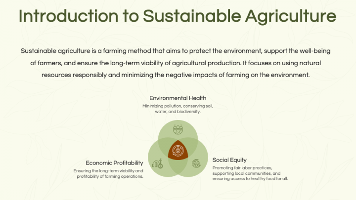 Sustainable Agriculture PowerPoint and Google Slides Template - PPT Slides