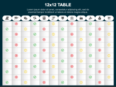 12x12 Table for PowerPoint and Google Slides - PPT Slides