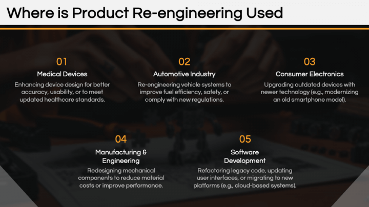Product Re-Engineering PowerPoint and Google Slides Template - PPT Slides