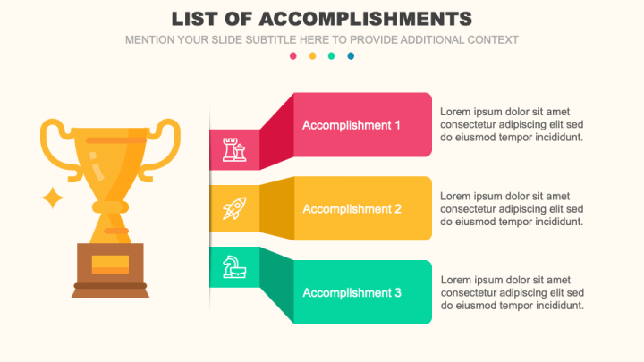 List of Accomplishments PowerPoint and Google Slides Template - PPT Slides