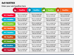 4x9 Matrix PowerPoint Template and Google Slides Theme