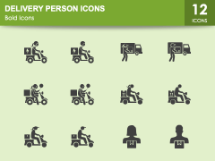 Delivery Person Icons for PowerPoint and Google Slides - PPT Slides