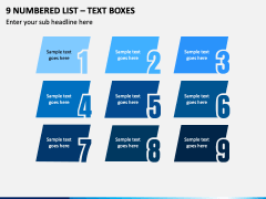 9 Numbered List - Text Boxes PowerPoint Template - PPT Slides
