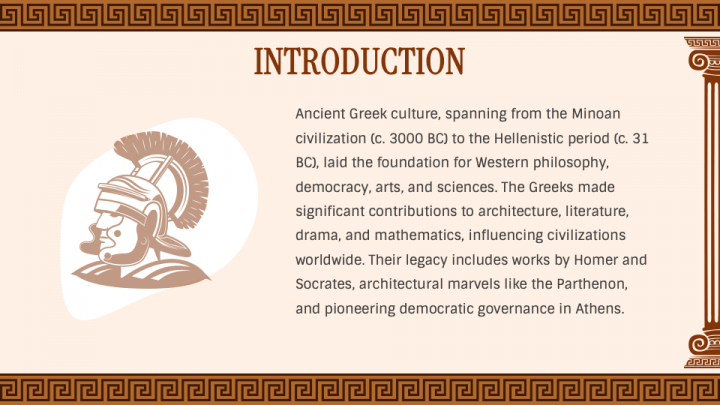Free - Greece Culture PowerPoint and Google Slides Template - PPT Slides