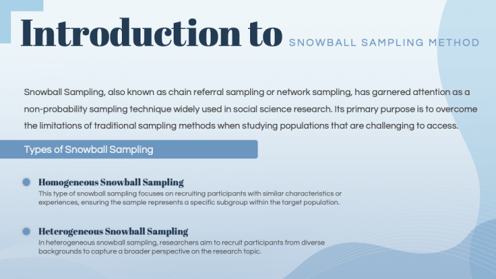 Snowball Sampling Method PowerPoint and Google Slides Template - PPT Slides