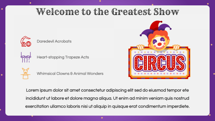 Free - Circus Theme for PowerPoint and Google Slides - PPT Slides