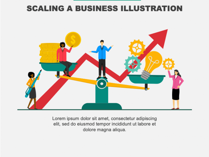 Scaling a Business Illustration for PowerPoint and Google Slides - PPT Slides