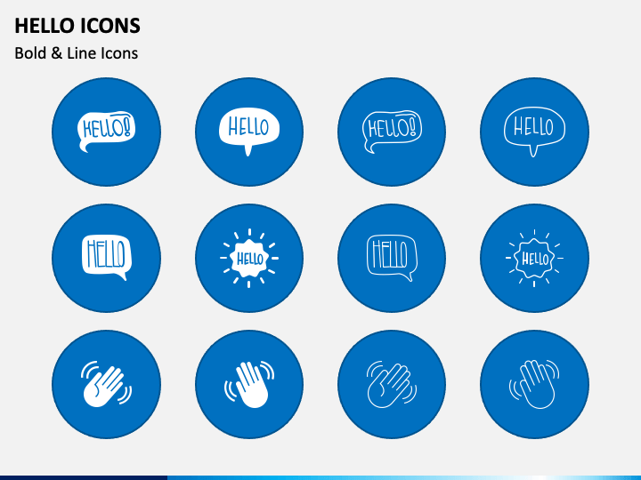 Hello Icons for PowerPoint and Google Slides - PPT Slides