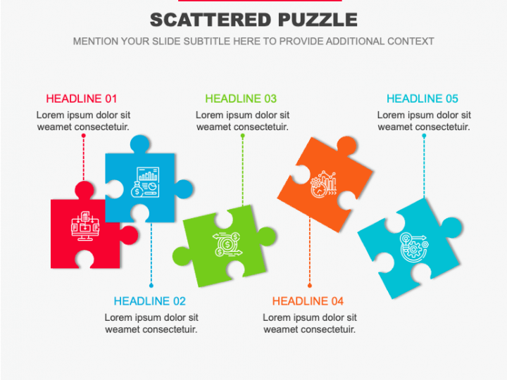 Scattered Puzzle PowerPoint and Google Slides Template - PPT Slides