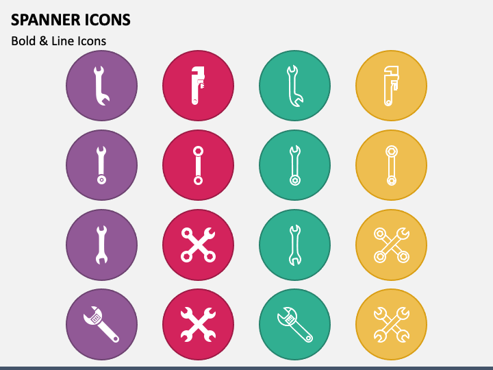 Spanner Icons for PowerPoint and Google Slides - PPT Slides