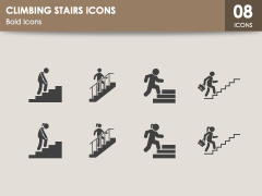 Climbing Stairs Icons for PowerPoint and Google Slides - PPT Slides