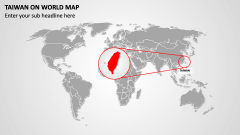 Taiwan on World Map for PowerPoint and Google Slides - PPT Slides