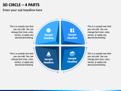3D Circle - 4 Parts PowerPoint Presentation Slides - PPT Template