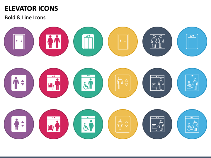 Elevator Icons for PowerPoint and Google Slides - PPT Slides