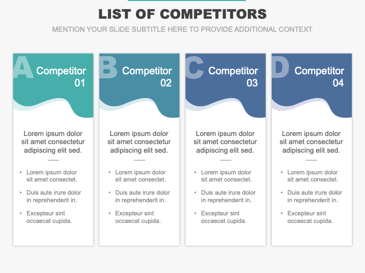 List of Competitors PowerPoint and Google Slides Template - PPT Slides
