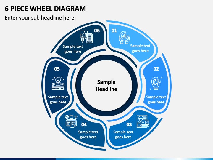 6 Piece Wheel Diagram PowerPoint Presentation Slides - PPT Template