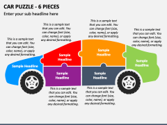 Car Puzzle - 6 Pieces for PowerPoint and Google Slides - PPT Slides