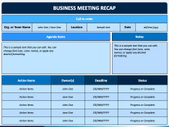 Business Meeting Recap PowerPoint and Google Slides Template - PPT Slides