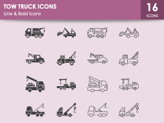 Tow Truck Icons for PowerPoint and Google Slides - PPT Slides