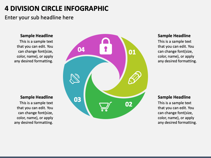 4 Division Circle Infographic PowerPoint Presentation Slides - PPT Template