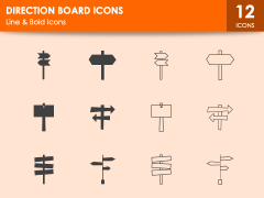 Direction Board Icons for PowerPoint and Google Slides - PPT Slides