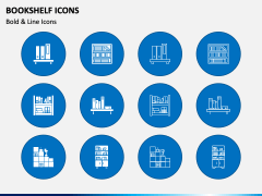 Bookshelf Icons for PowerPoint and Google Slides - PPT Slides