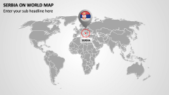 Serbia on World Map for PowerPoint and Google Slides - PPT Slides