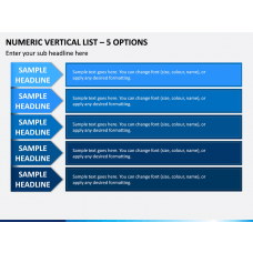 PowerPoint 5 Numbered Vertical List